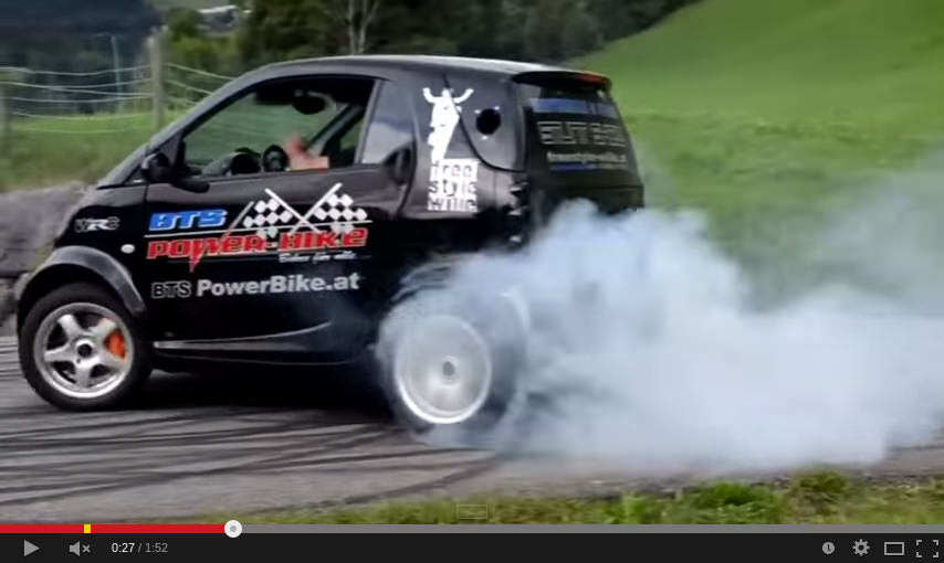 Smart Car with Hayabusa Turbo Engine! Smart Hayabusa Donuts and Burnout ...